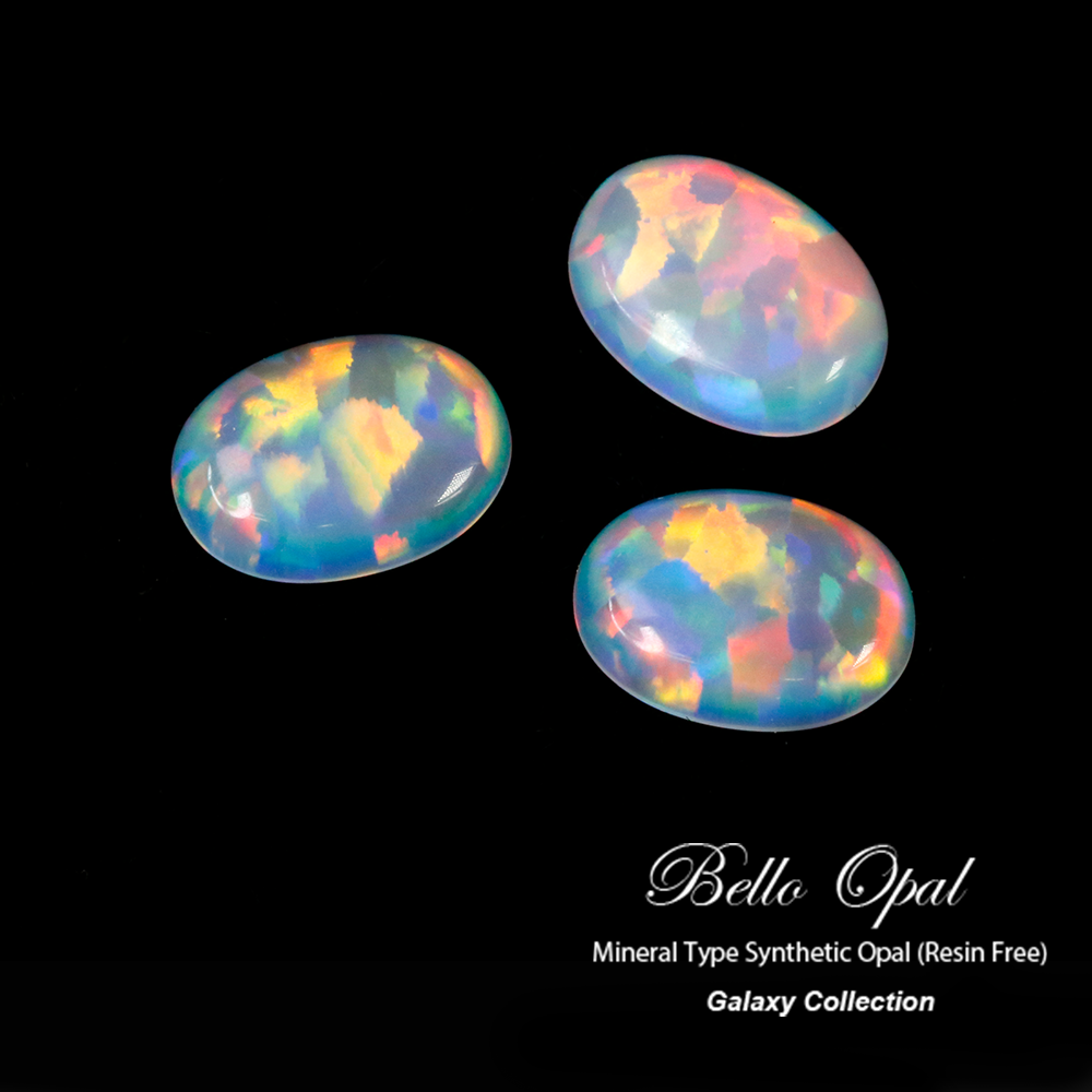 Lab-grown Synthetic Opal Cabochon (Resin Free) | Bello Opal (Galaxy ...